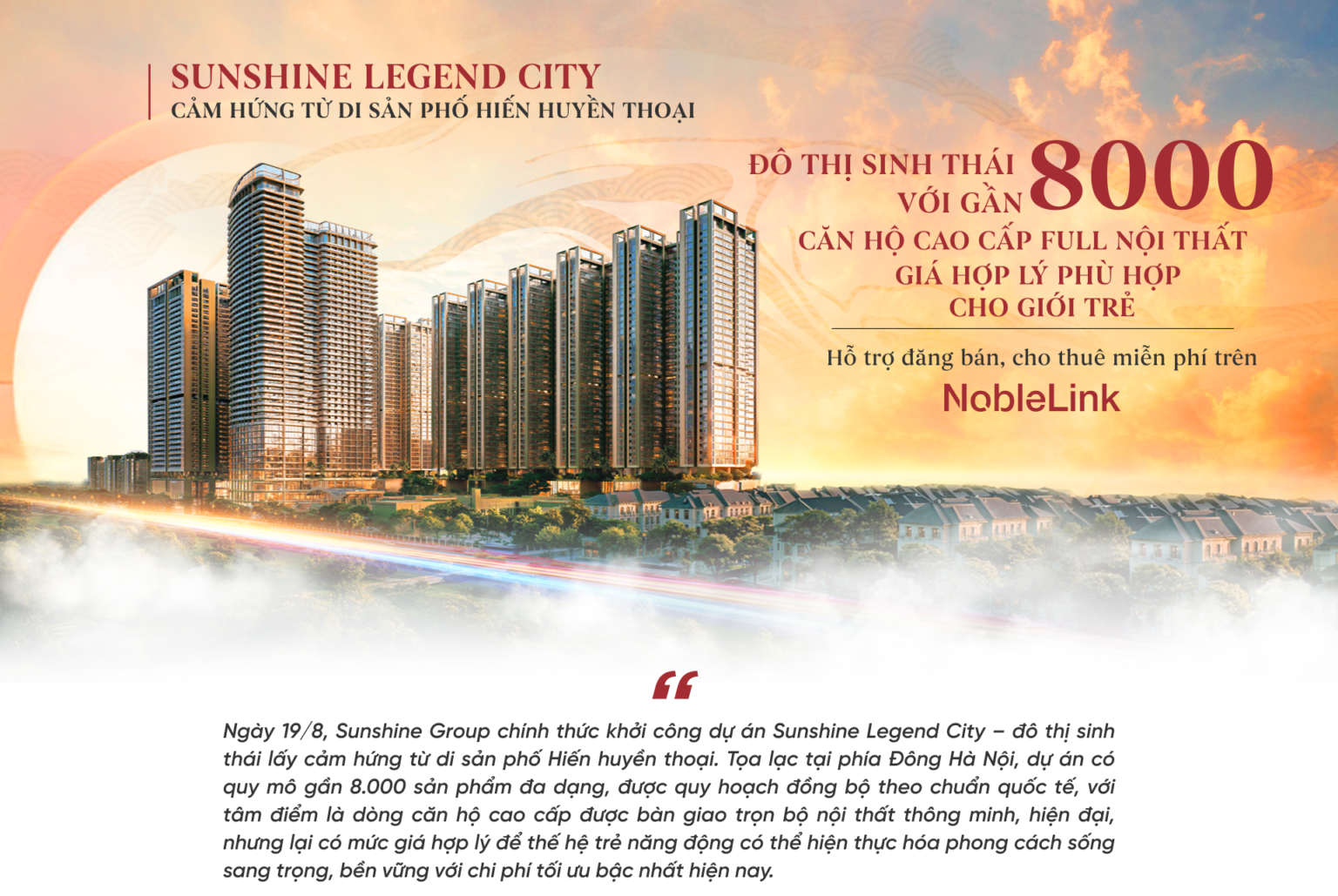 Sunshine Legend City – Trực Tiếp Chủ Đầu Tư